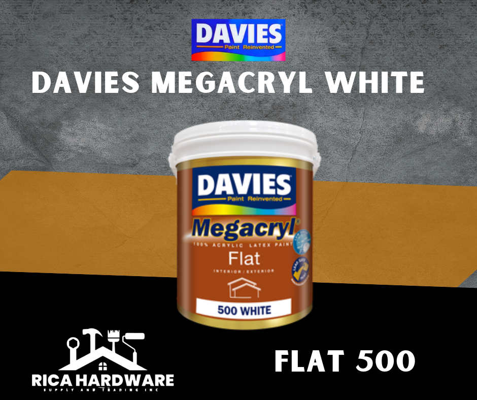 DAVIES MEGACRYL ACRYLIC LATEX PAINT FLAT WHITE (DV-500) – Rica Hardware ...