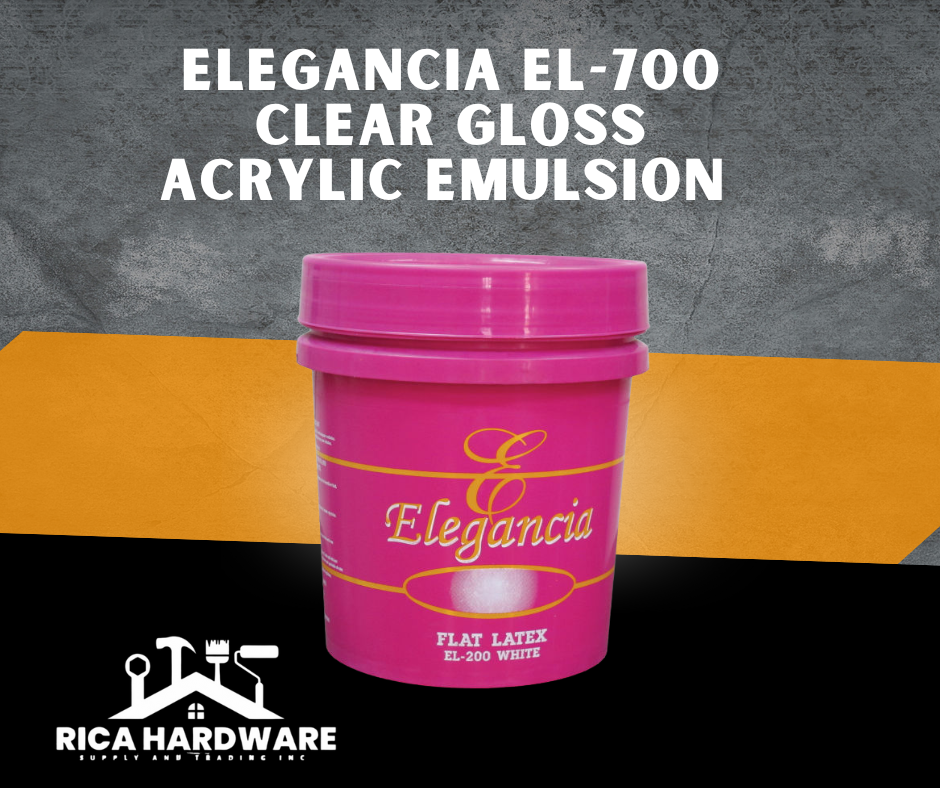 ELEGANCIA EL-700 CLEAR GLOSS ACRYLIC EMULSION – Rica Hardware Supply ...