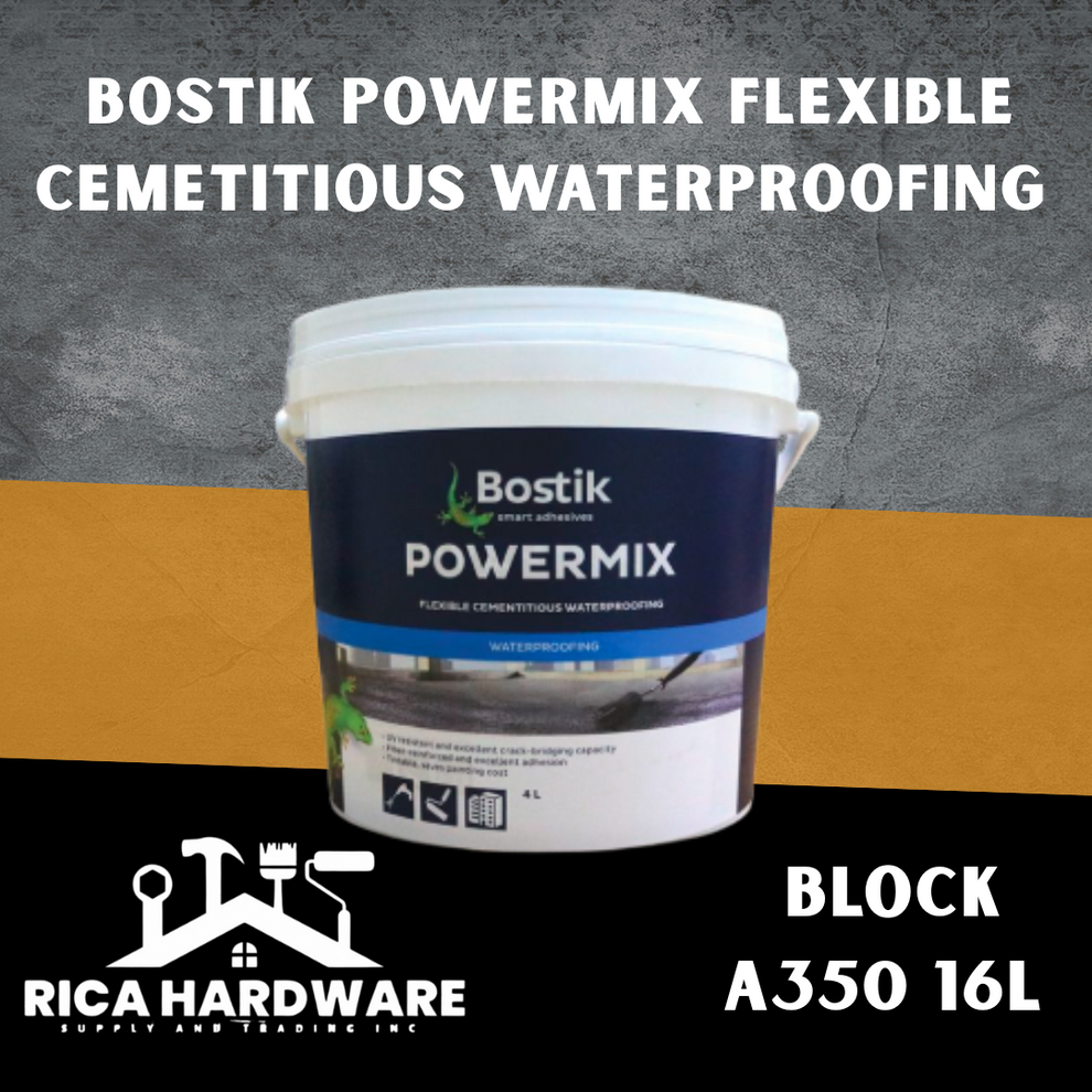 BOSTIK POWERMIX FLEXIBLE CEMETITIOUS WATERPROOFING BLOCK A350 16L ...