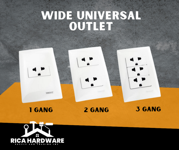 FOCUS WIDE UNIVERSAL OUTLET WITH GROUND SET – Rica Hardware Supply And ...