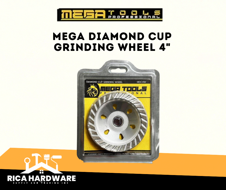 MEGA DIAMOND CUP GRINDING WHEEL 4" – Rica Hardware Supply And Trading Inc.