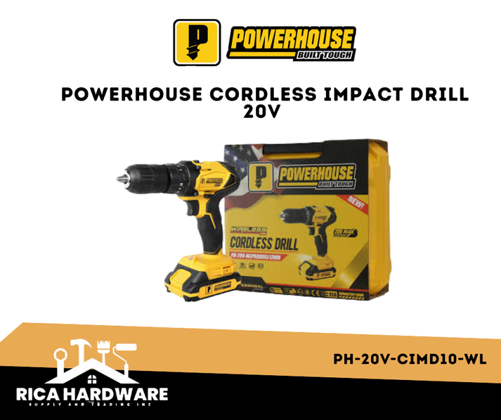 POWERHOUSE CORDLESS IMPACT DRILL 20V (PH-20V-CIMD10-WL) – Rica Hardware ...