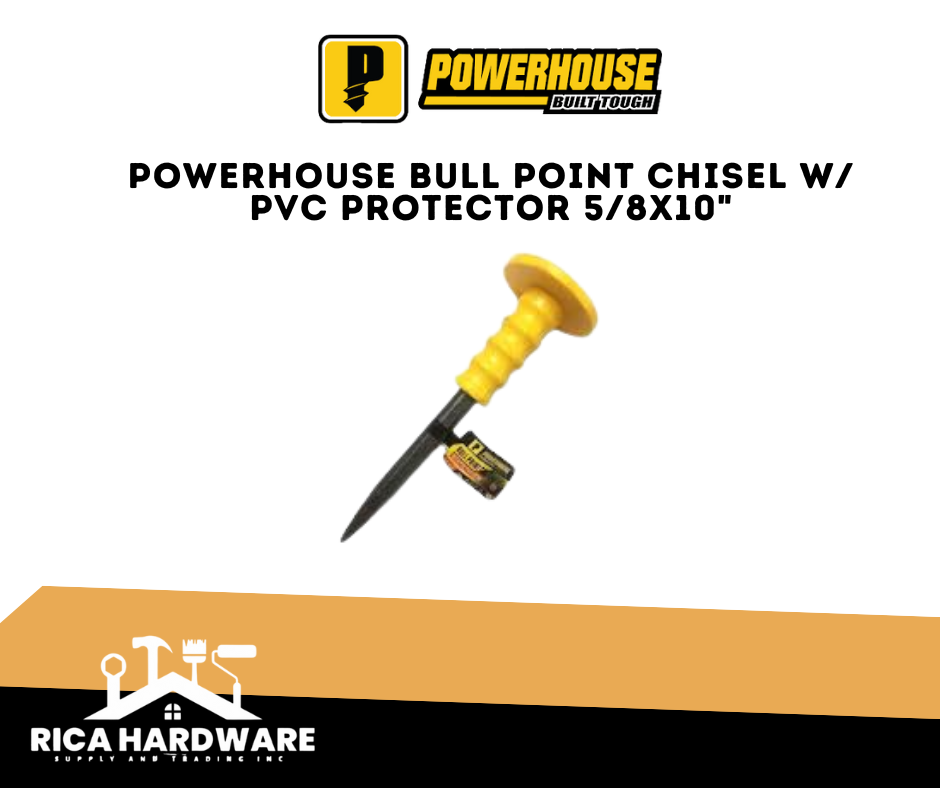 POWERHOUSE BULL POINT CHISEL W/ PVC PROTECTOR 5/8x10" – Rica Hardware ...