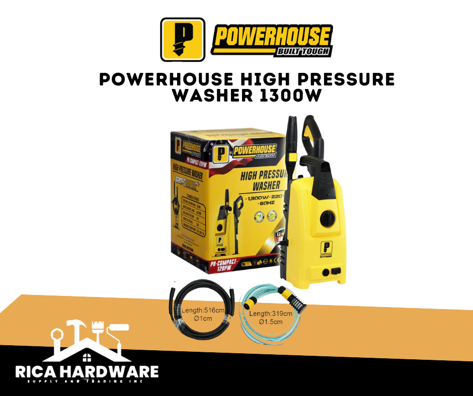 POWERHOUSE HIGH PRESSURE WASHER 1300W – Rica Hardware Supply And ...