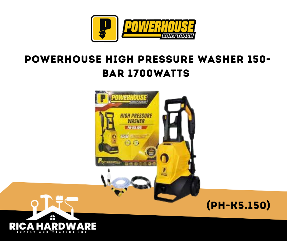 POWERHOUSE HIGH PRESSURE WASHER 150-BAR 1700WATTS (PH-K5.150) – Rica ...
