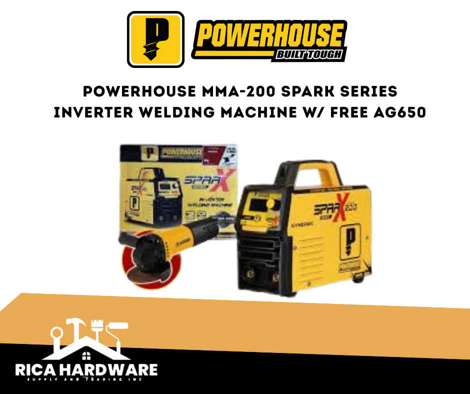 POWERHOUSE MMA-200 SPARK SERIES INVERTER WELDING MACHINE W/ FREE AG650 ...