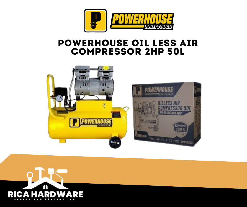 POWERHOUSE OIL LESS AIR COMPRESSOR 2HP 50L – Rica Hardware Supply And ...