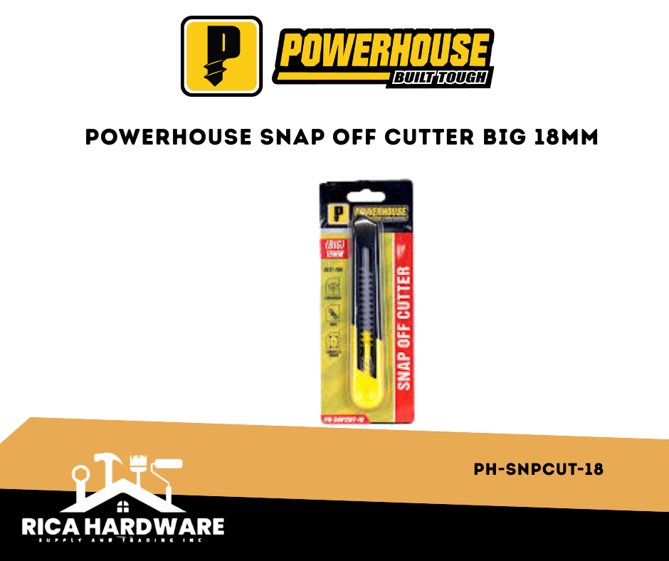 POWERHOUSE SNAP OFF CUTTER (BIG)18MM (PH-SNPCUT-18) – Rica Hardware ...