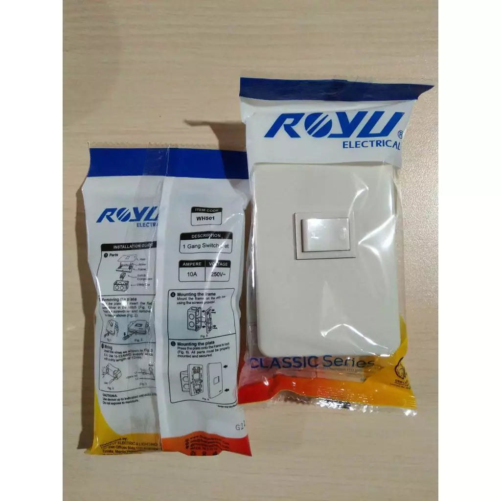 ROYU CLASSIC 1 WAY SWITCH SET-1GANG (WH501) – Rica Hardware Supply And ...